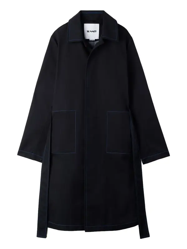 Sunnei Contrast Stitching Twill Coat - Blue