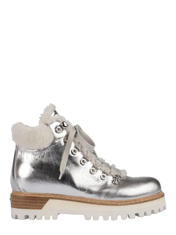 LE SILLA St. Moritz Combat Boots - Silver