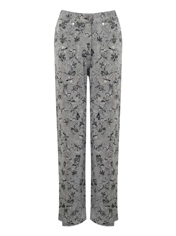 Ports 1961 Floral-print Straight-leg Jeans - White