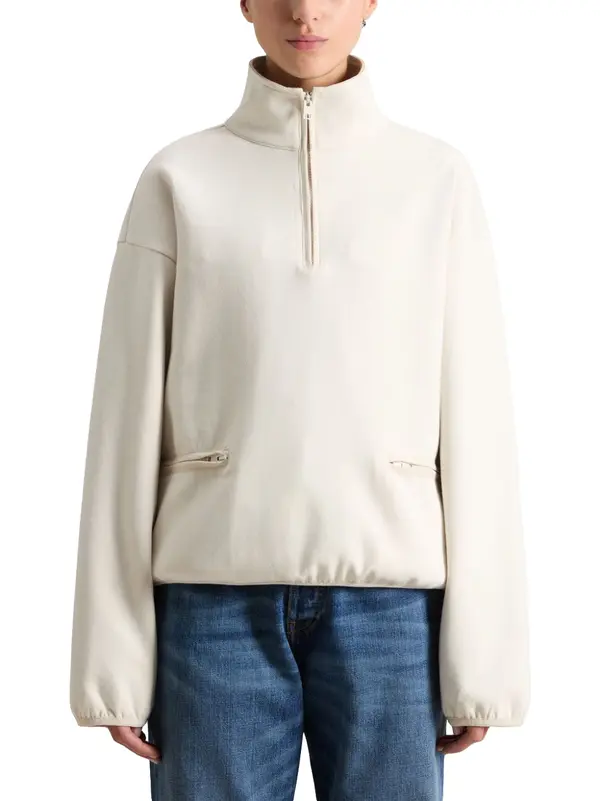 Woolrich Fleece Zipped Sweatshirt - Neutrals