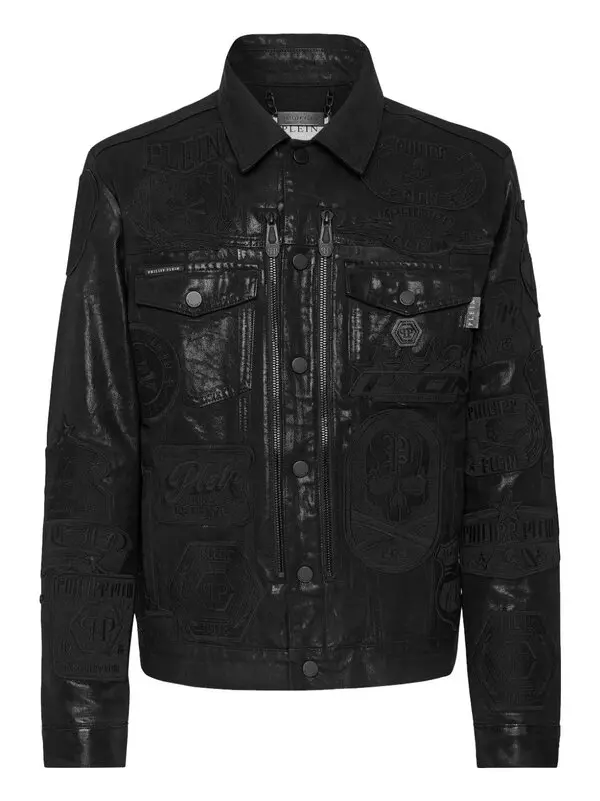 Philipp Plein Zipped Denim Jacket - Black