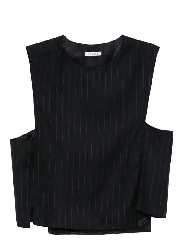 FURSAC Striped Wool Waistcoat - Blue