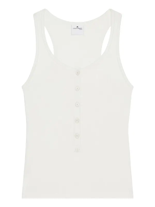 COURREGES 90's Ribbed Tank Top - White