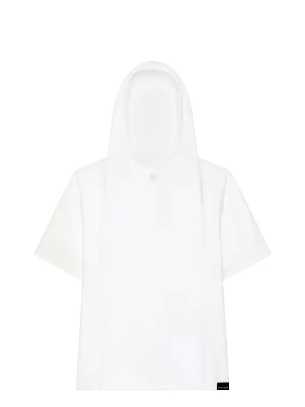 COURREGES Cotton Hooded T-shirt - White