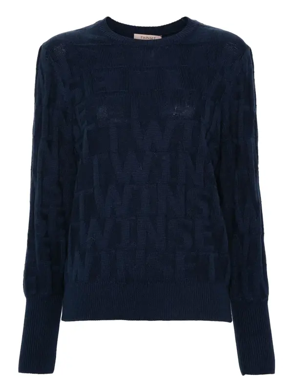 TWINSET Jacquard-logo Sweater - Blue