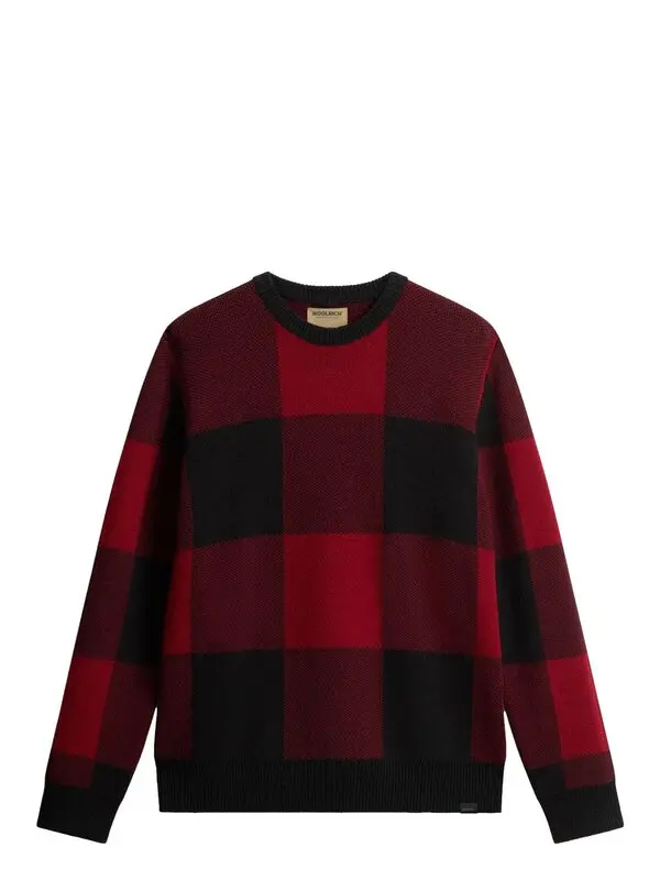 Woolrich Check-pattern Virgin Wool Sweater - Red