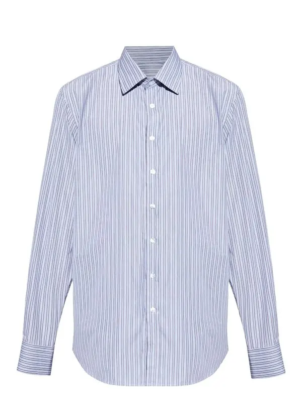 Etro Striped Poplin Shirt - Blue
