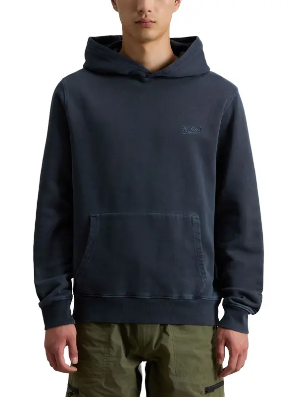 Woolrich Logo-embroidered Hoodie - Blue
