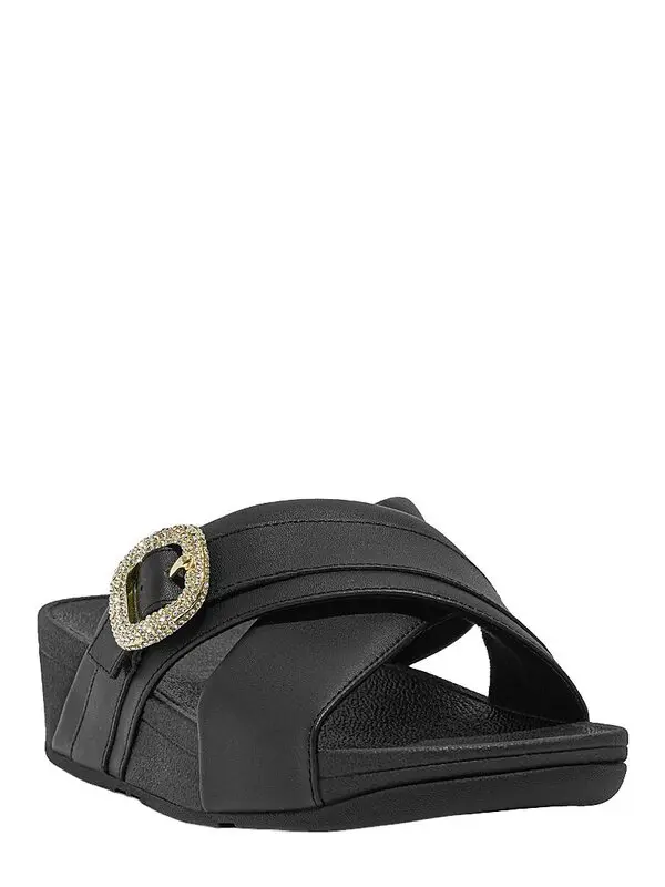 Fitflop Lulu Crystal Buckle Sandals - Black