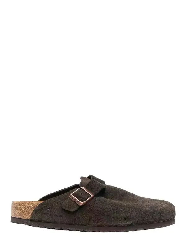BIRKENSTOCK Boston Soft Suede Slippers - Brown