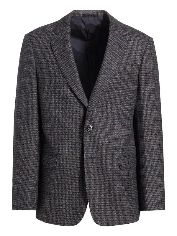 Giorgio Armani Check Wool & Cashmere Jacket - Navy Copper