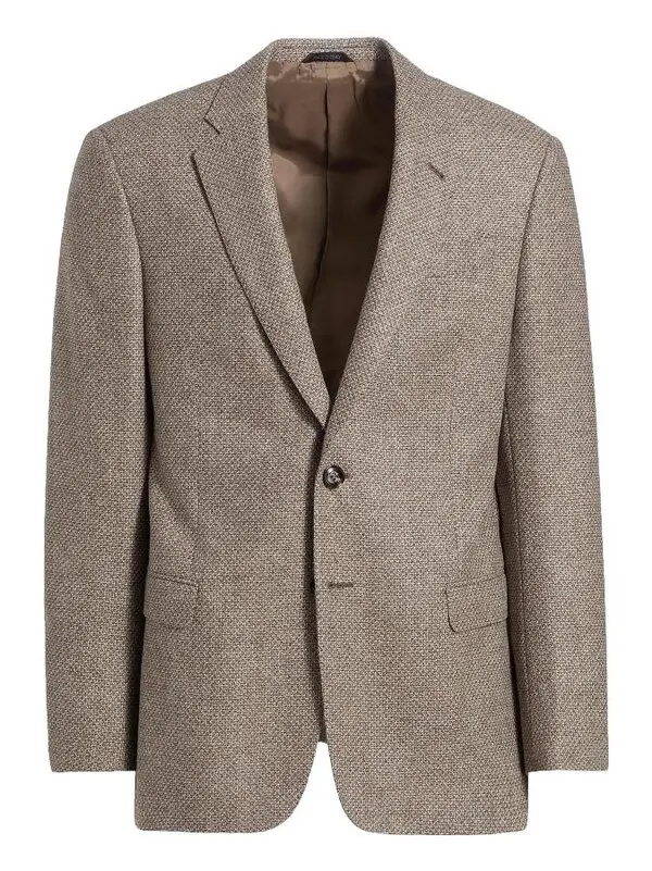 Giorgio Armani Textured Wool & Cashmere Jacket - Tan