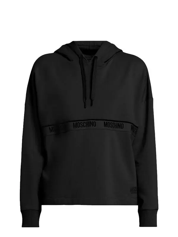 Moschino Logo Tape Hoodie - Black