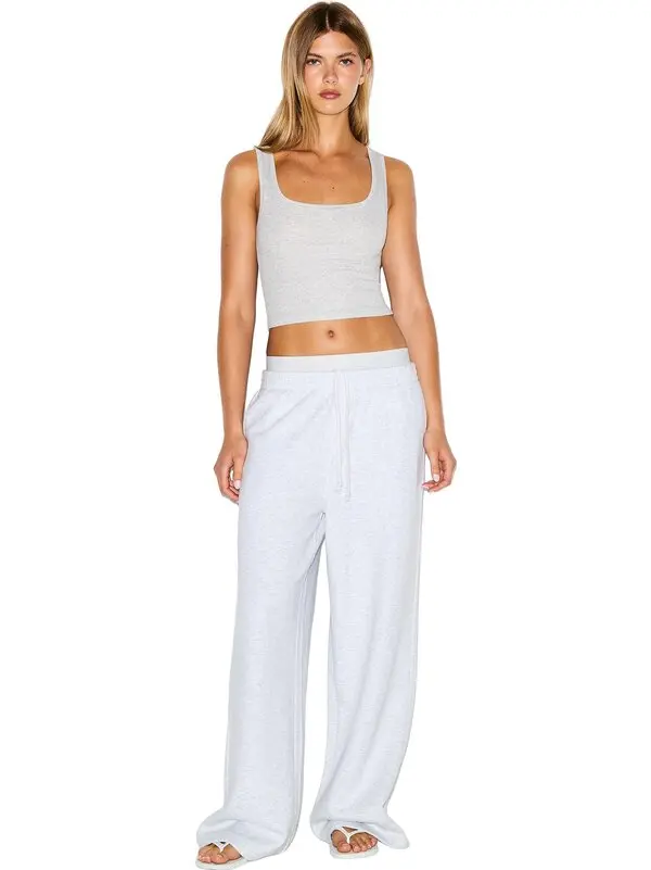 SKIMS Oversized Double Waistband Fleece Pants - Light Heather Grey