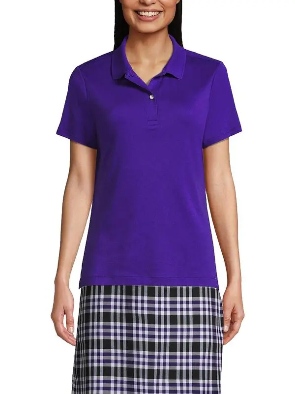 LANDS' END Feminine Fit Interlock Polo Shirt - Deep Purple