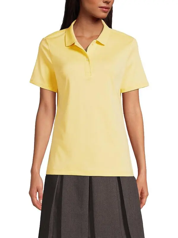 LANDS' END Feminine Fit Interlock Polo Shirt - Maize