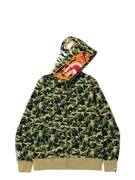 BAPE Abc Camo Tiger Full Zip Hoodie - Green