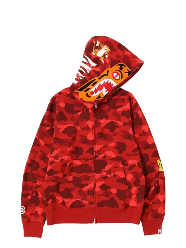 BAPE Camo Tiger Full-zip Hoodie - Red