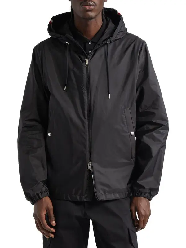 Moncler Grimpeurs Hooded Water Repellent Nylon Jacket - Black/ Black