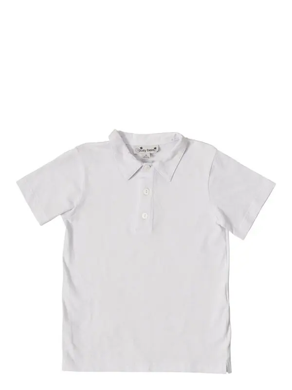 Busy Bees Short Sleeve Polo - White Knit