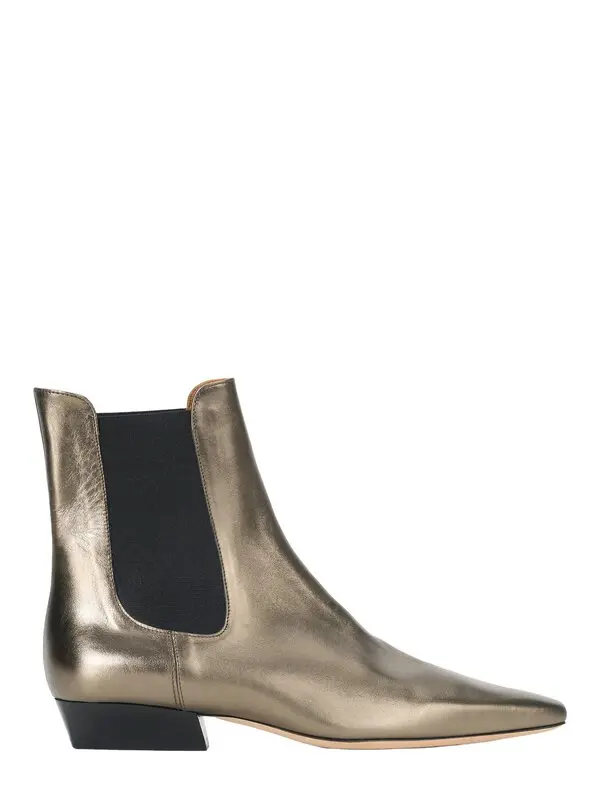 Staud Wally Laminated Leather Chelsea Boots - Metallic