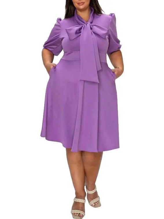 L I V D Carina Fit & Flare Midi Dress - Lilac