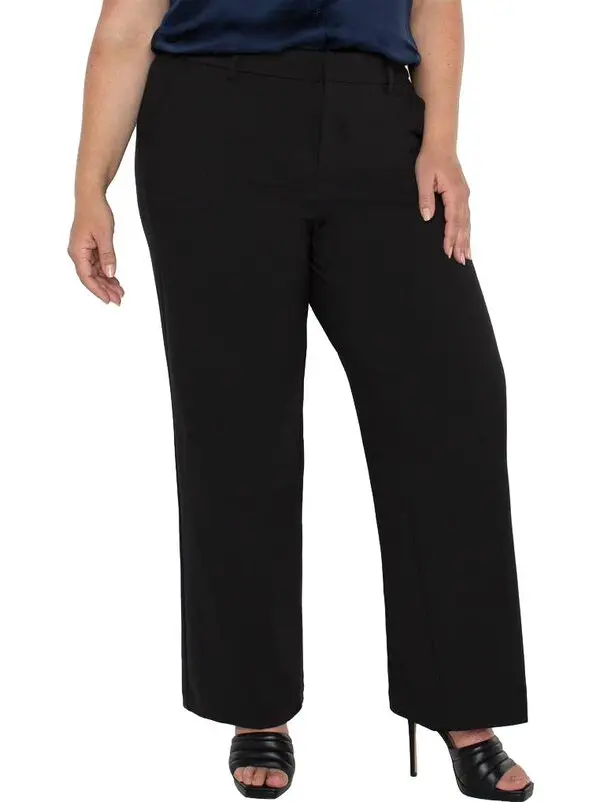 LIVERPOOL Kelsey Wide Leg Knit Trousers - Black