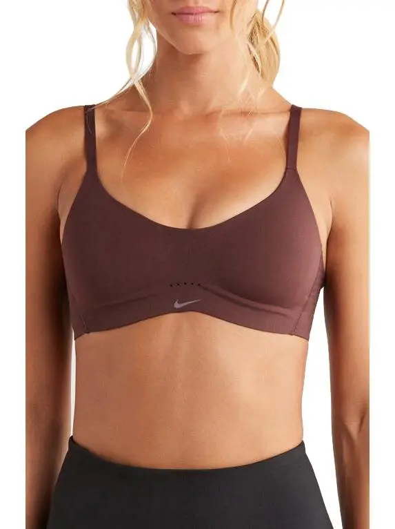 Nike Alate Minimalist Dri-fit Padded Sports Bra - 227 Earth/white