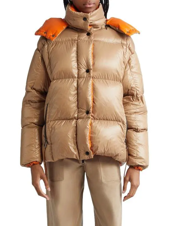 Moncler Parana Down Puffer Jacket With Removable Hood - Light Beige