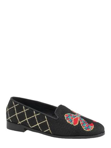 BYPAIGE Needlepoint Loafer - Black Multi