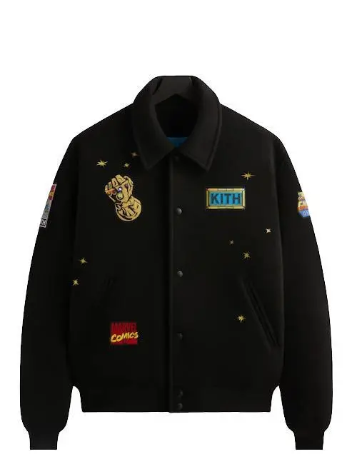 Kith X Marvel Universe Varsity Jacket - Black/blue