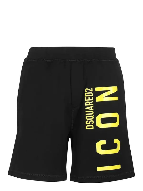Dsquared2 Cotton Logo Shorts - Black