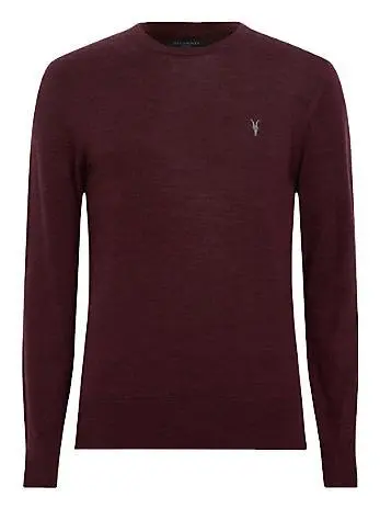 ALLSAINTS Mode Merino Marl-pattern Wool Crew Jumper - Bronzed Red