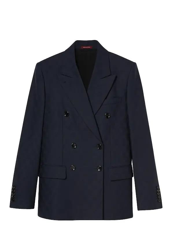 Gucci Gg Wool Double-breasted Jacket - Blue
