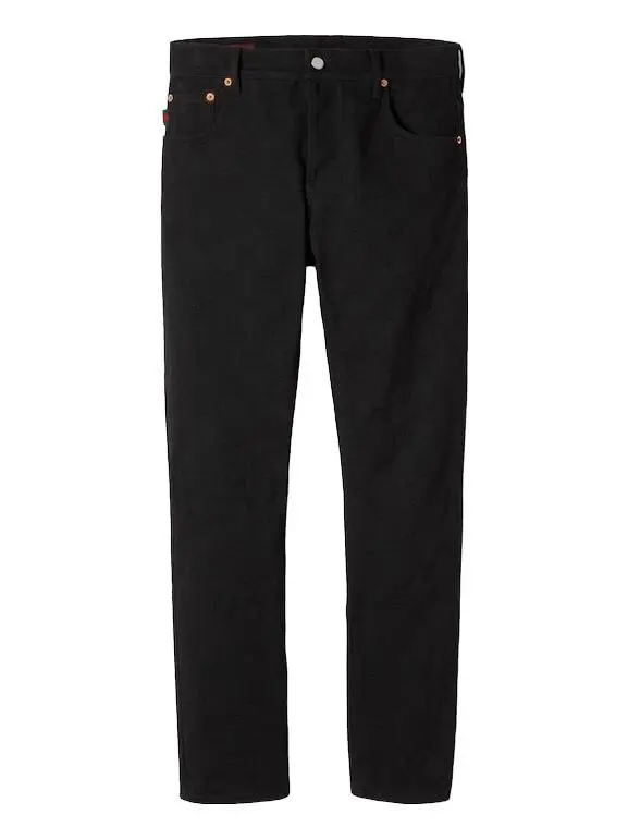 Gucci Gg Denim Jacquard Tapered Pant - Black