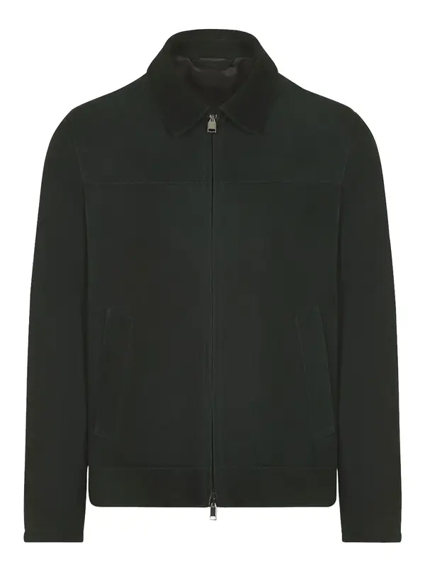 Brioni Suede Blouson Jacket - Black