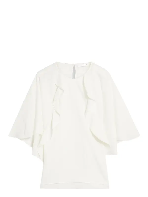 FRAME Ruffled Crepe Blouse - Ivory