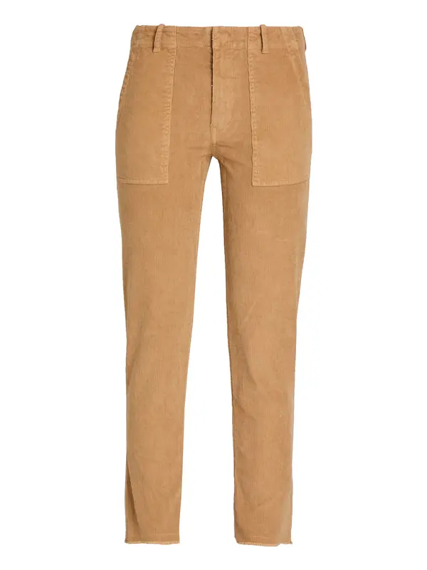 NILI LOTAN Jenna Cropped Slim-leg Corduroy Pants - Camel