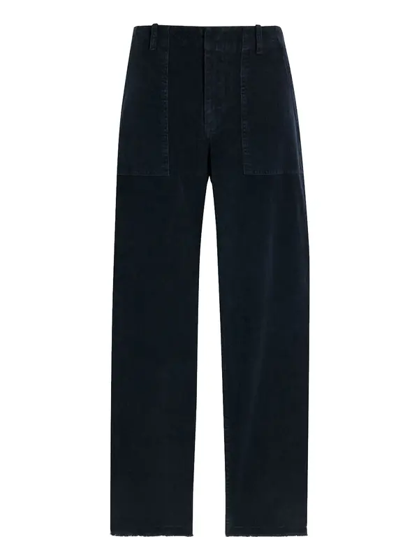 NILI LOTAN Jenna Cropped Slim-leg Corduroy Pants - Navy
