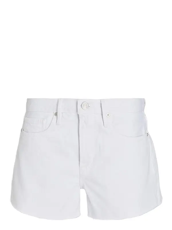 FRAME Le Brigette High-rise Denim Shorts - White