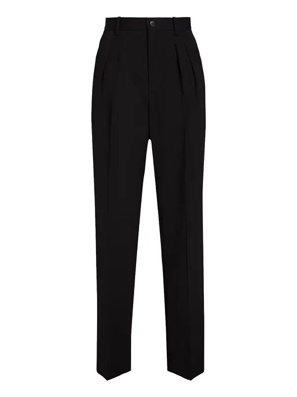 NILI LOTAN Wool Straight-leg Pants - Black