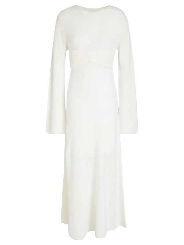 Loulou De Saison Daroca Appliquéd Wool And Cashmere-blend Maxi Dress - White