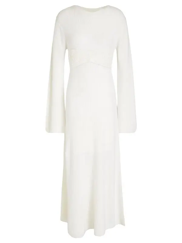 Loulou De Saison Daroca Appliquéd Wool And Cashmere-blend Maxi Dress - White