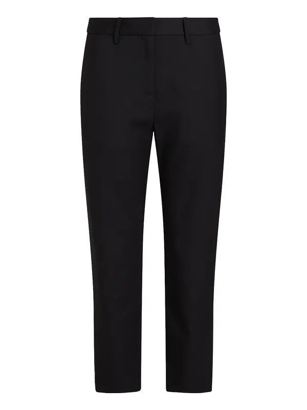 NILI LOTAN Cropped Slim-leg Twill Pants - Black