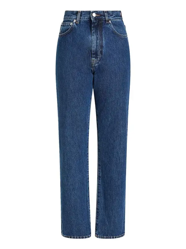Loulou De Saison High-rise Straight-leg Jeans - Dark Denim