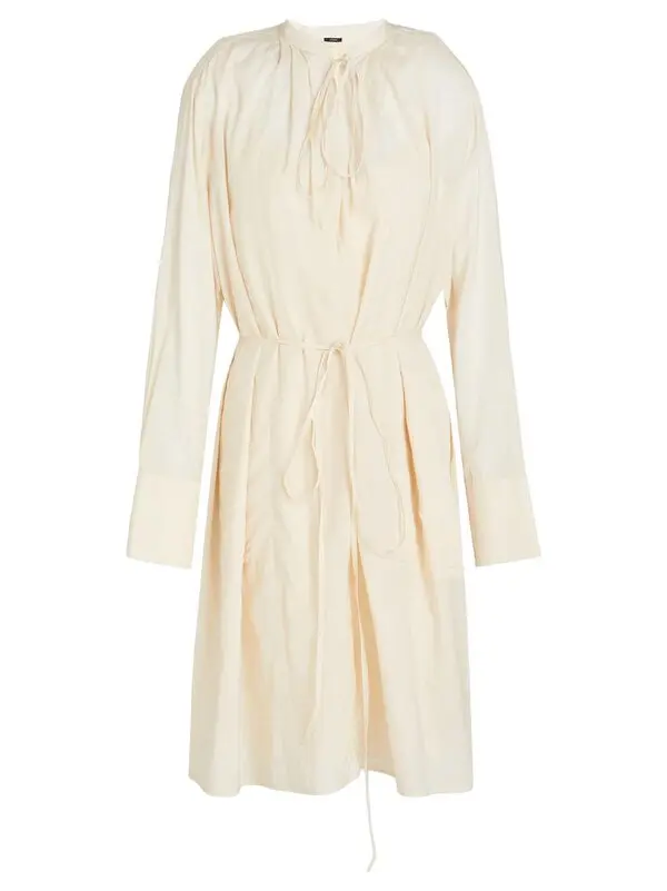 JOSEPH Dartmouth Belted Poplin Midi Shirt Dress - Cream