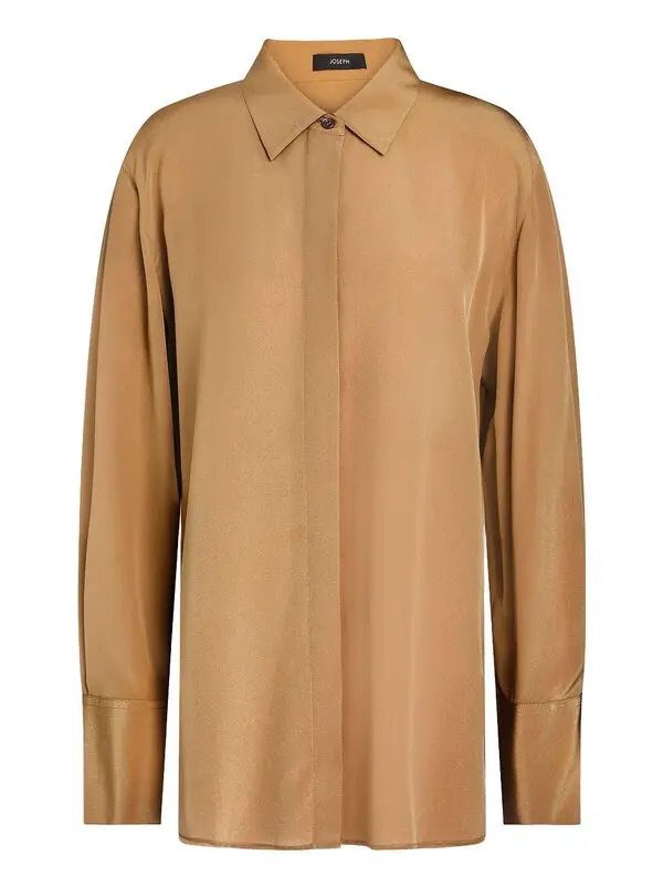 JOSEPH Silk Crepe De Chine Shirt - Sand