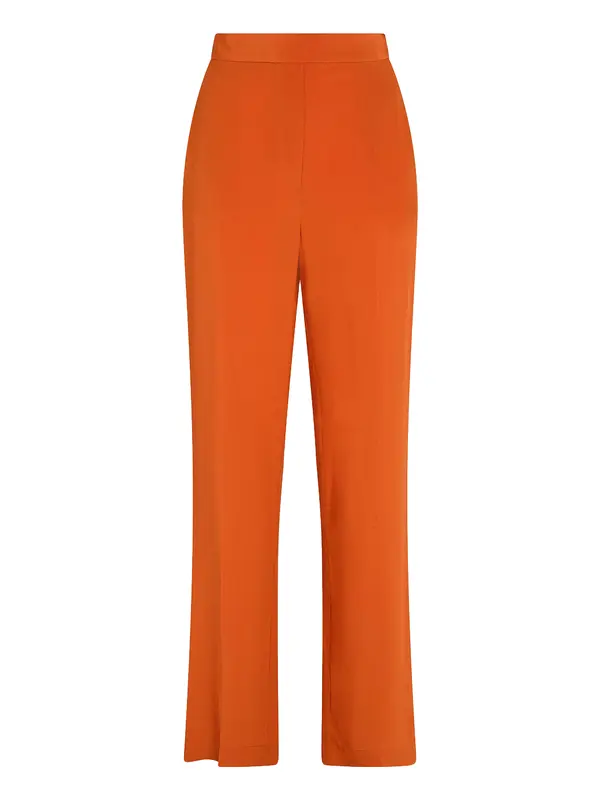 JOSEPH Silk Crepe De Chine Straight-leg Pants - Orange