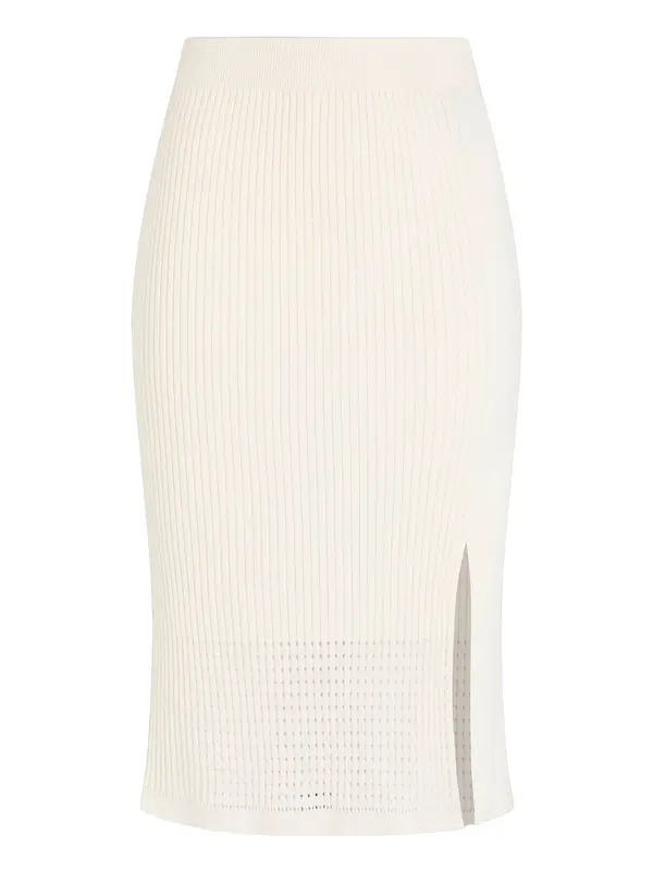 JOSEPH Pointelle-trimmed Ribbed-knit Skirt - Ivory