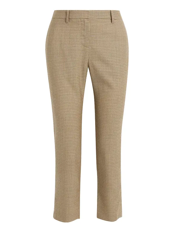 NILI LOTAN Tel Aviv Houndstooth Wool Pants - Brown